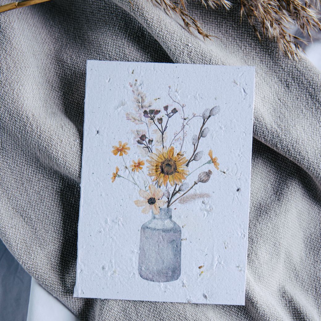 Spirpapir - Kort med blomsterfrø der plantes direkte - Flere varianter